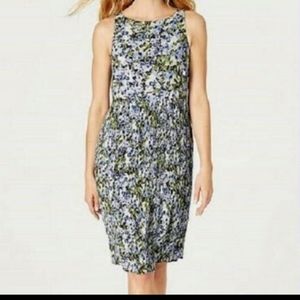 J. Jill | Dresses | Jjill Pleated Blue Green Floral Dress | Poshmark